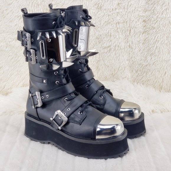 Demonia | Shoes | Gravedigger Goth Punk Heavy Metal Spiked Boots ...